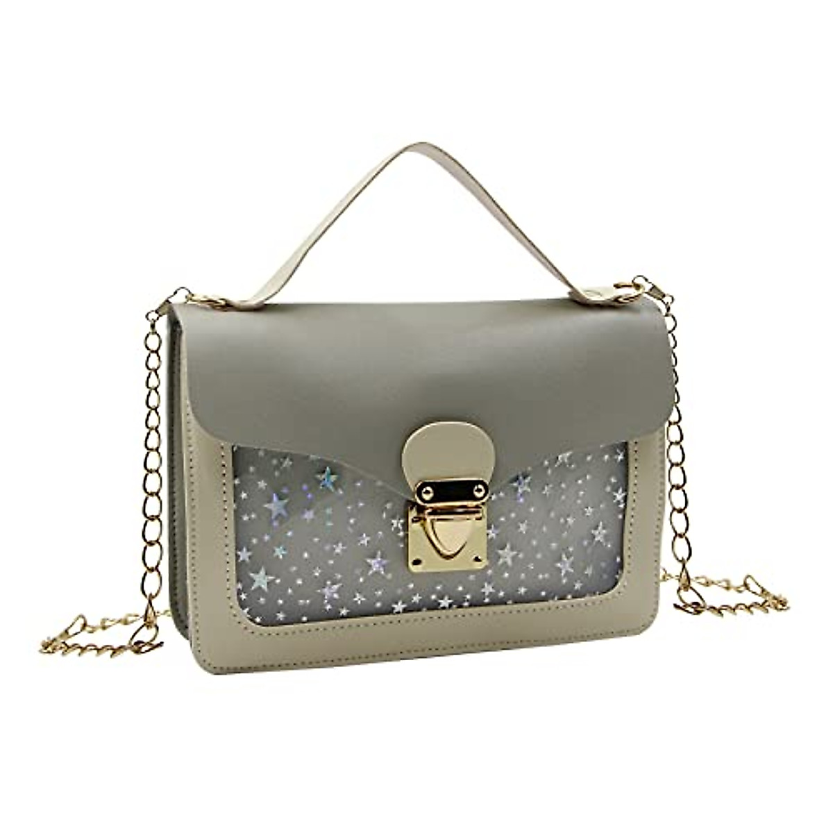 Suillty Women Small Square Shoulder Bag Star Sequin Cell Phone Messenger Crossbody Bag Clutch Wallet Tote Handbags