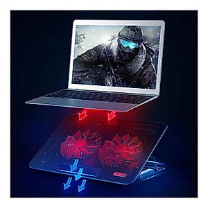 FABAX Laptop Cooler Laptop Cooling Pad Ultra-Thin and Portable 2 Large Silent Fans Notebook Cooler with Built-in USB Cable Laptop Cooler Office Notebook Cooler (Color : Pink, Size : Deluxe Edition)