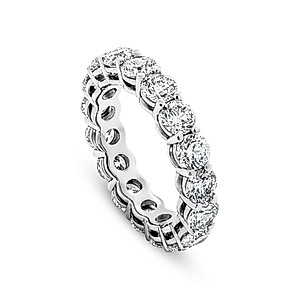 2 Carat | IGI Certified Round Shape Lab Grown Diamond Eternity Ring For Women | 14K White Gold | FG-VS Quality Friendly Diamonds