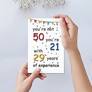 Funny 50th Birthday Card, Humorous 50 Years Old Bday Card, Unique 50th B-day Card for Mom Dad Sister Aunt...