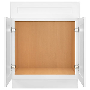 LOVMOR 24" Bathroom Vanity, Kitchen Base Cabinet, Single Sink Storage Unit, Pedestal Sink Storage Cabinet, Large Capacity for Laundry Room, Kitchen, Shower Room & Utility Room