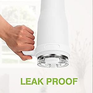 Zukro 50 oz Mug Tumbler With Handle And Flip Straw, Leakproof Vacuum Insulated Stainless Steel Cup Water Bottle with 2-in-1 Lid,Large Travel Mug, Fit in Cup Holder, Keeps Cold for 30 Hours, White