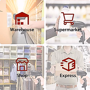 Barcode Scanner, Wired Handheld Bar Code Scanner with Adjustable Stand, Esky Automatic 1D USB Laser Scanner Support Windows/Mac/Linux for POS System Sensing, Store, Supermarket, Warehouse