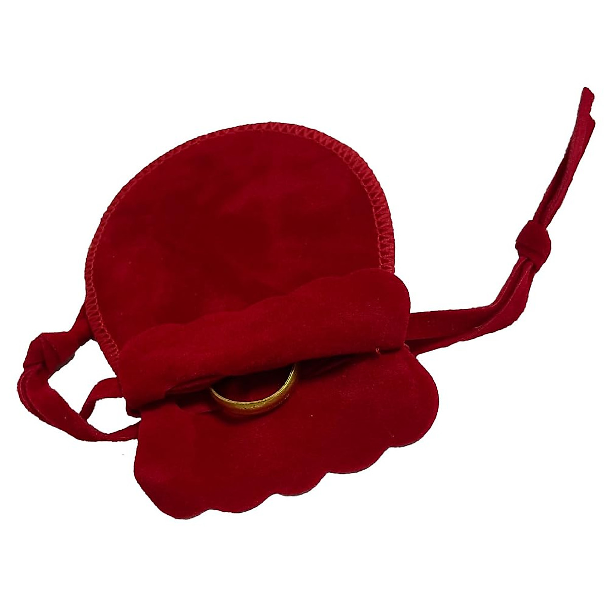 wanerxin 10pcs Mini Small Velvet Drawstring Pouches Gift Bags for Jewelry,Ring,Earrings,Earphone,Wedding Favors, Party Favors,2.7" X 3.6"(red)