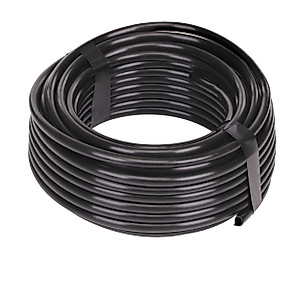 Raindrip 016005P 1/4-Inch Drip Irrigation Supply Tubing, 50-Foot, for Irrigation Drippers, Drip Emitters, and Drip Systems, Black Polyethylene