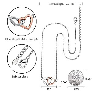 Alittlecare Granddaughter Necklace From Grandmom - Interlocking Heart Necklace Filled With My Love - Gift for Granddaughter On Birthday/Christmas/Mother's day/Graduation/Wedding/Valentines