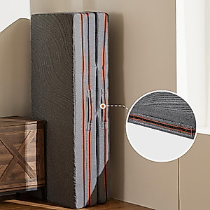 Sweetnight Trifolding Mattress with Storage Bag - 4 Inch Grey Queen Size Memory Foam Mattress with Washable Cover | Foldable Memory Foam Topper Portable for RV, Travel, Guest Bed