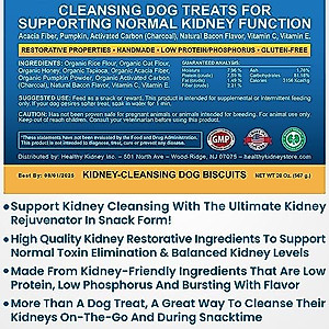 Petite Kidney Cleanse Dog Treats 20 Oz - Low Protein, Bacon Flavor, Kidney Support Formula for Normal Toxin Elimination - Kidney-Friendly Dog Diet Snack