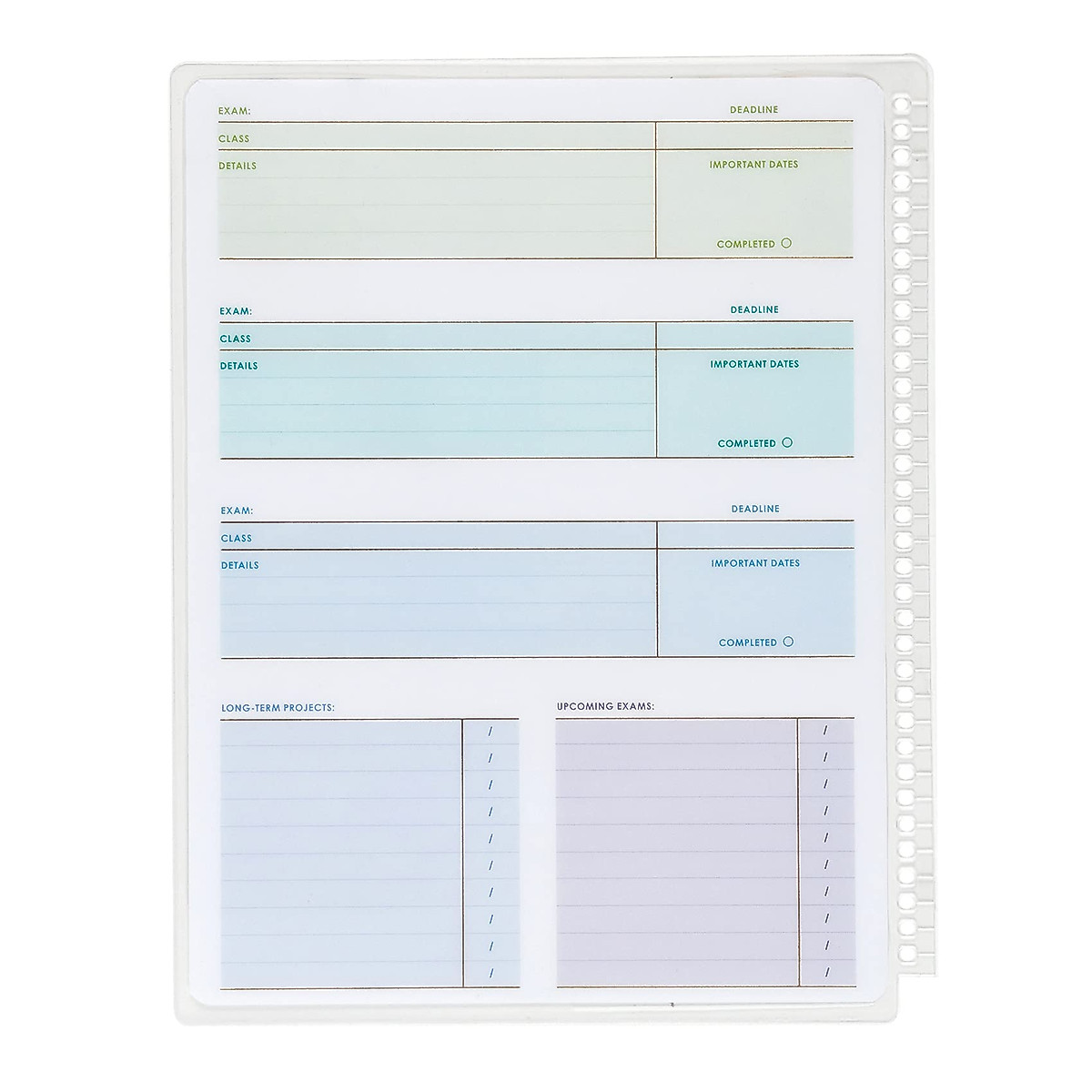 7" x 9" Snap-in Dashboard for Projects & Exams. Two-Sided Wet Erase Surface. Gold Metallic Accents. Fits Spiral Notebooks 7" x 9" or Larger by Erin Condren.