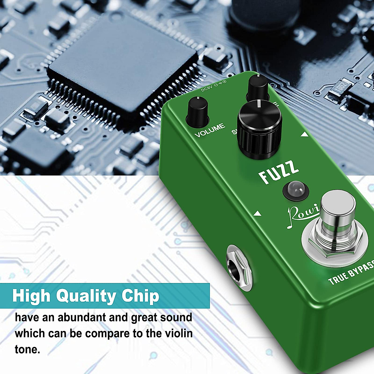 Rowin Analog Fuzz Pedal for Electric Guitar Bass True Bypass LEF-306