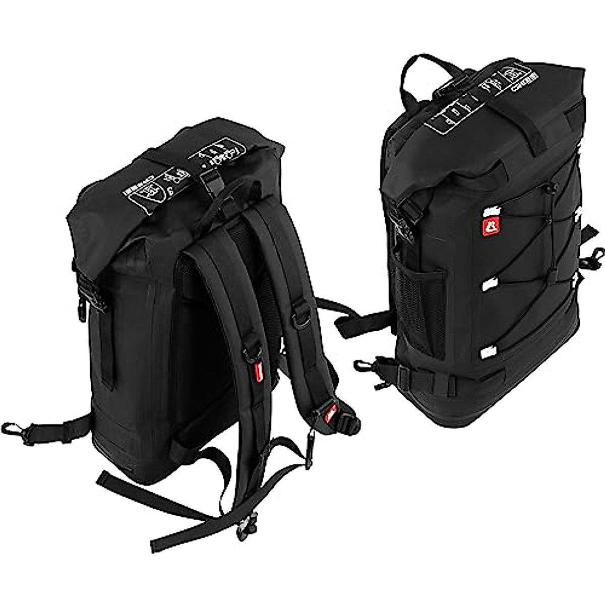 Cressi Waterproof Backpack - Watertight Zipper, Padded Shoulder, and Back Strap- Designed for Fixing to D-Rings on iSUP Boards - Spidy Dry: Designed in Italy,Black