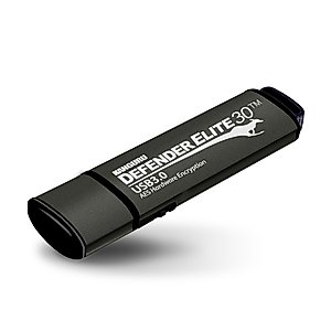 Kanguru Solutions Kanguru Defender Elite30, Hardware Encrypted, Secure, SuperSpeed USB 3.0 Flash Drive, 128G