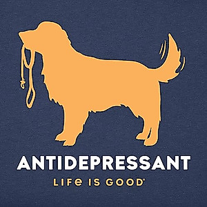 Life is Good Mens Crusher Graphic T-Shirt, Darkest Blue, Medium