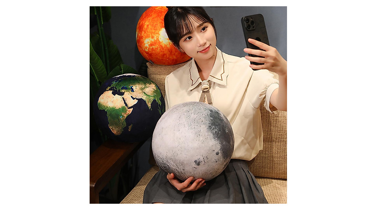 WeightedPlush 10in Blue Earth and Planet Plush Toys for Learning and Play