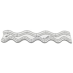 YICBOR Wave Edge Quilting Ruler Template - Clear Wave Quilter's Ruler for Domestic Sewing Machine