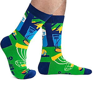 I'd Rather Be - Funny Socks For Men & Women - Gifts For Golfing, Hunting, Camping, Hiking, Skiing, Reading, Sports and more (US, Alpha, One Size, Regular, Regular, Playing Disc Golf)