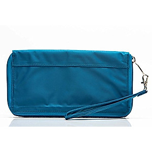 Big Skinny Women's Panther Clutch Slim Wallet, Holds Up to 40 Cards, Ocean Blue