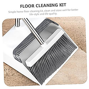 HOMOCONO 1 Set Broom Dustpan Kit Kitchen Brooms Escobas para Barrer Piso Broom and Dustpan Outdoor Dustpan Home Cleaning Dustpan Office Broom Standing Dustpan Handled Dustpan The Pet
