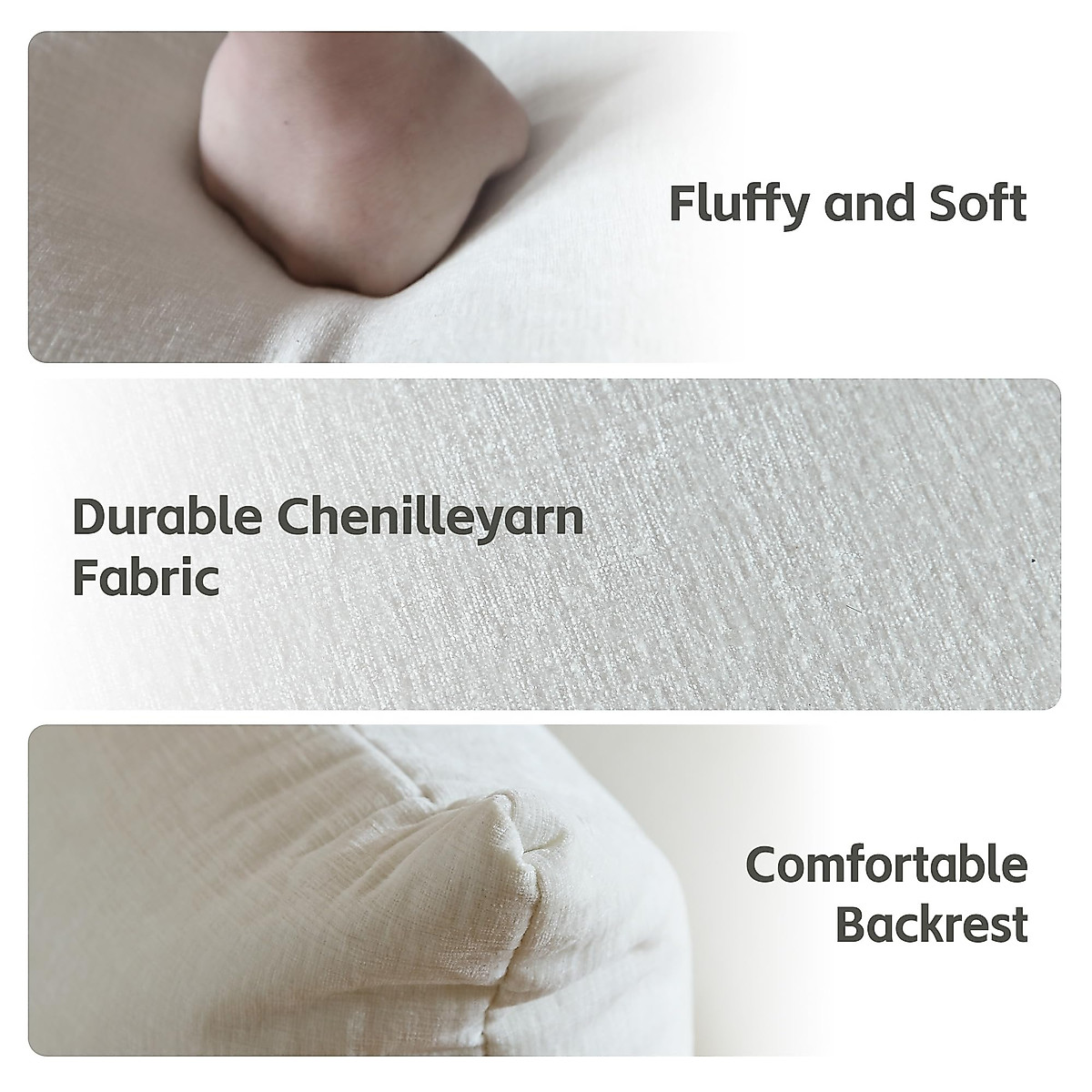 WJShome Modular Sectional Sofa,104" Chenilleyarn Minimalist Sofa Couch,3 Seater Convertible Couch Wide Living Room Sofa Sets for Office House，Beige