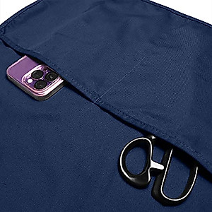 DALIX Cobbler Apron 2 Pockets Smock Chef 28.5" x 18.5" Poly Cotton Navy Blue