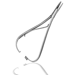 Laja Imports Mathieu Ligature Elastic Placing Plier 5.5" Needle Holder Driver, Ligature Separator Placer, Elastomeric Orthodontic Instruments for Educational Use