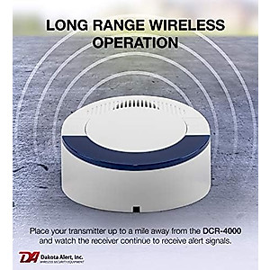 Dakota Alert Wireless Receiver- DCR-4000 Up to 1 Mile Operating Range - Compatible with All Dakota Alert 4000 Series Sensors: SBB-4000, DCHT-4000, DCMT-4000, DCPT-4000, and UT-4000 Transmitters