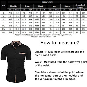 COOFANDY Men's Slim Fit Dress Shirt Short Sleeve Business Casual Shirts White