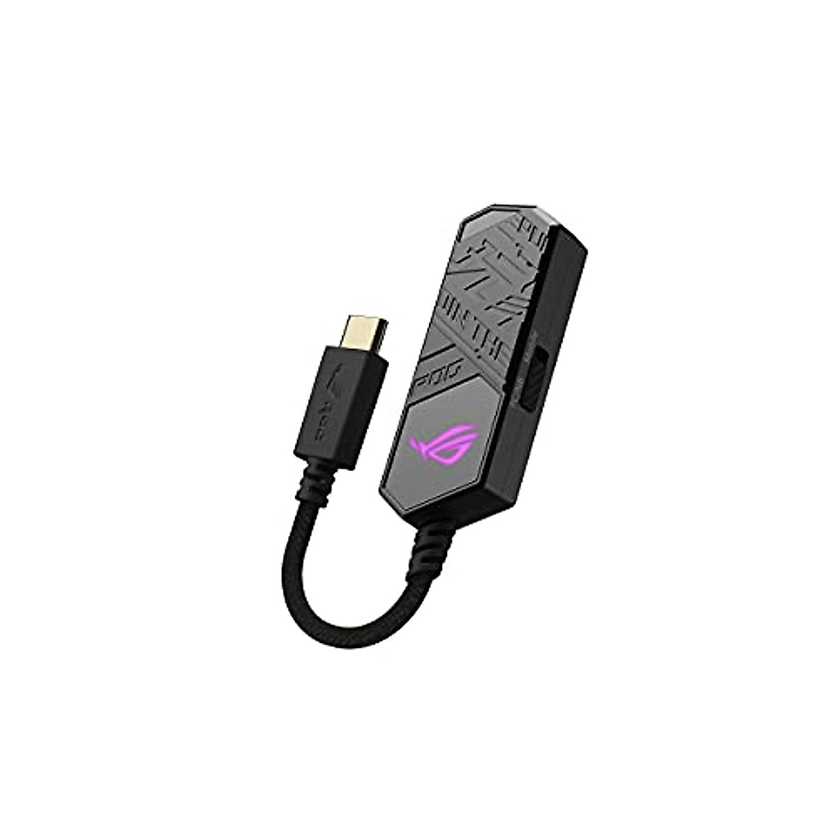 ASUS ROG Clavis USB-C Gaming DAC (ESS 9281 QUAD DAC amplifier, AI Noise-Canceling Mic, MQA Rendering, Aura Sync RGB, Compatible with PC, mobile, PlayStation 5, and Switch)