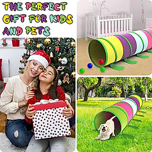 Kids Play Tunnel for Toddlers 1-3 Caterpillar Pop Up Baby Tunnel for Kids to Crawl Through 6 Foot with Breathable Mesh Collapsible Toddler Tunnel Toys Gift for Children Dog Kids Backyard Playset