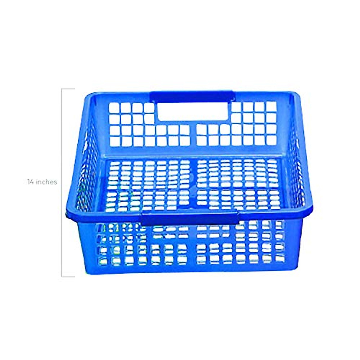 Plastic Organization Storage Baskets for Kids - Set of 6 Bins with Handles - Classroom Teacher and Supplies - Basket Size - 13" x 9 3/4" x 3"
