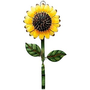 T&Garice Vintage Heavy Duty Metal Decorative Sunflower Wall Hook Rustic Key Apron Coat Wall Hanger Kitchen Bathroom Indoor Outdoor Wall Decoration- (Set of 2)