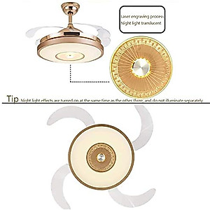 Fashionable chandelier Retro modern industrial chandelier/LED Invisible Ceiling Fans with Lamp,42In Fan Lights Wall Control Chandelier with Electric Fan Iron Art Lighting for Living Room and Restauran