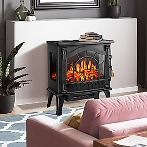 Havato Electric Fireplace Stove Overheating-Protection, Realistic Flame, 5100 BTU Output,Freestanding Electric Fireplace Heater for Indoor Use (20.08" W x 22.83" H)