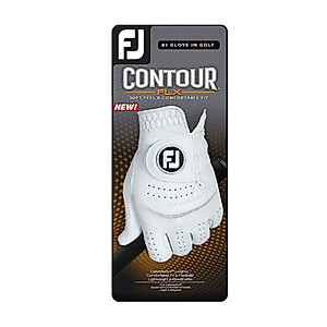FootJoy Men's Contour FLX Golf Glove, Pearl, Cadet Large, Worn on Left Hand
