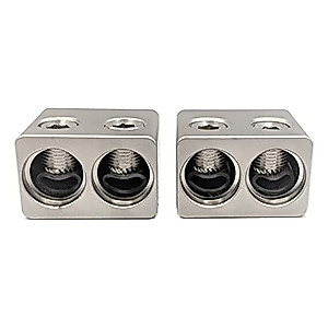 TTZ Audio Dual 1/0 Gauge to 1/0 Gauge Amp Input Reducers (Pair) for Easy Car Audio Amplifier Competition Amp Installation