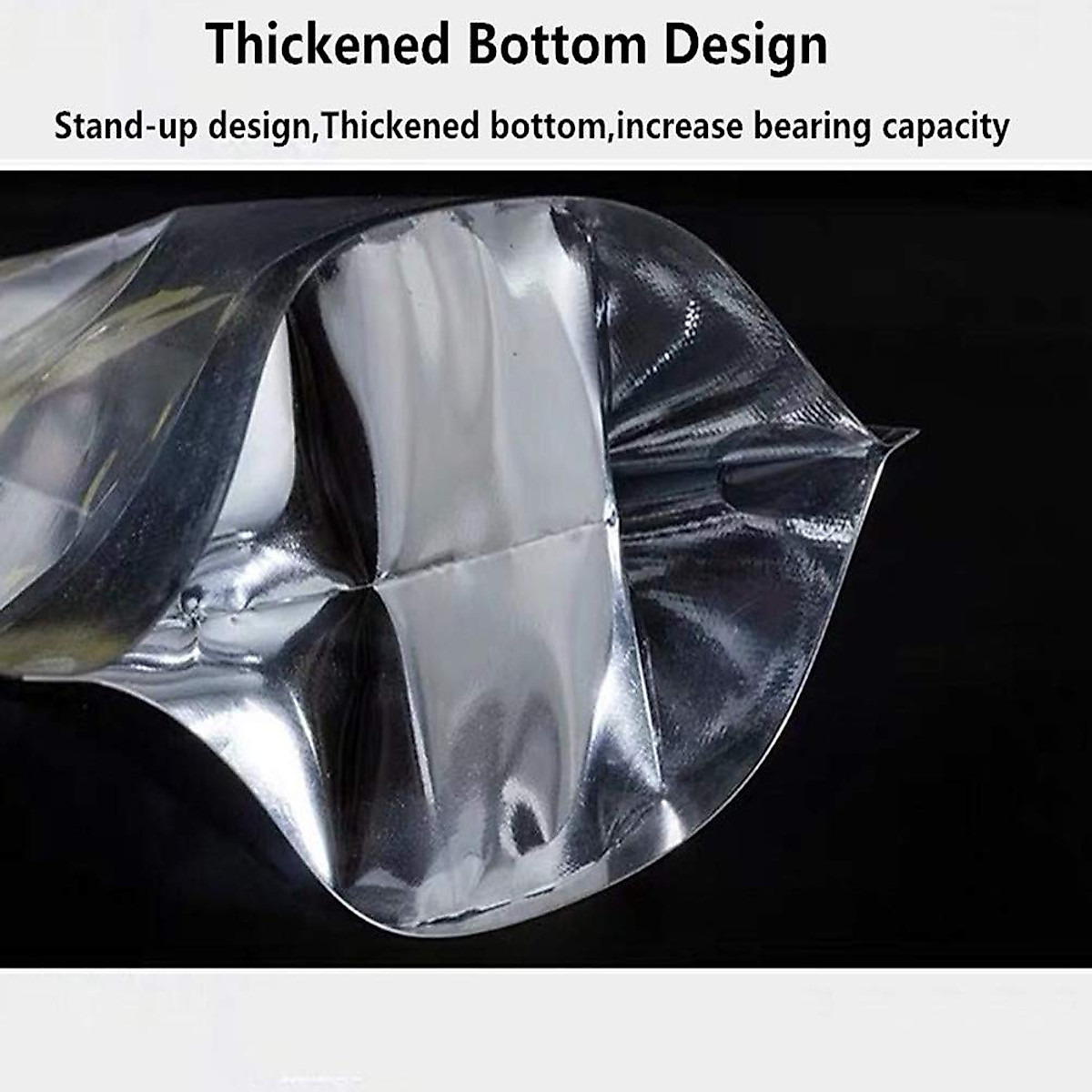 100PCS Resealable Smell Proof Bags with Clear Front Window, Zip Lock Stand Up Aluminum Foil Bags Mylar Food Storage Bags Pouch for Dry Food, Snack, Jewelry, Electronics（8x12+4inch）