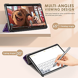 DETUOSI Slim Case for Samsung Galaxy Tab S8 Plus 5G 12.4" 2022 (SM-X800) / S7 FE 5G 2021 (SM-T738) / S7 Plus 2020 (SM-T970),【Auto Sleep/Wake】 Lightweight Tri-Fold Leather Cover Magnetic Stand Closure