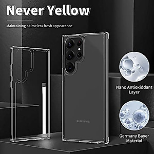 sheheme [5 in 1 for Samsung Galaxy S23 Ultra Case,with 2 HD Screen Protector & 2 Camera Lens Protector,Shockproof Slim Clear Cover,Anti-Scratches & Install Kit for S23 Ultra 5G