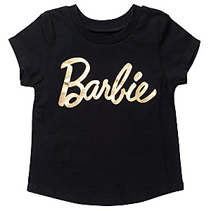 Barbie Toddler Girls Graphic T-Shirt Black/Gold 4T