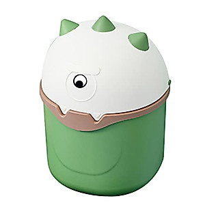 Waste Bins Mini Trash Can Cartoon Desktop Garbage Bin Cute Monster Waste Flipping Basket Wastepaper Container Rubbish Bin Buckets Can for Bedroom Office Makeup Pad Holder
