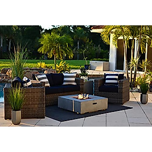 35" x 35" Square Outdoor Propane Gas Fire Pit Table in Gray