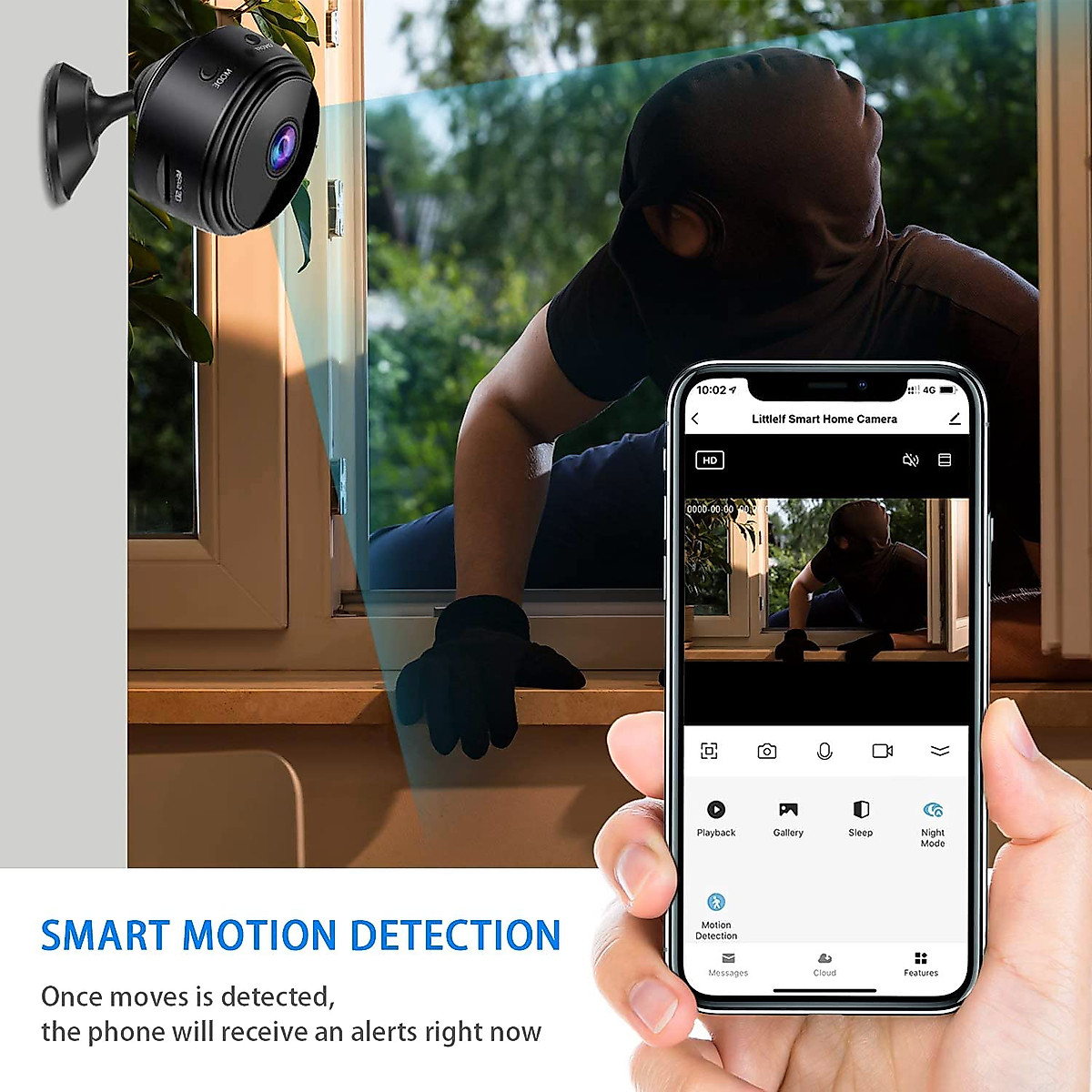 SCTEWELL Mini Camera WiFi Small Cameras Full 1080P HD IP Camera Wireless Recorder Security Remote Control Surveillance Night Vision Mobile Detection Home Security System