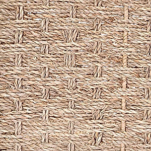 Villacera 12-Inch Square Hand Weaved Wicker Storage Bin, Foldable Baskets made of Water Hyacinth | Set of 2