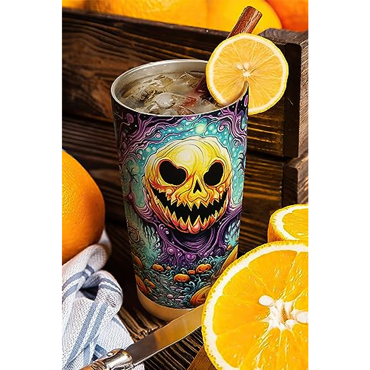 ORCAE 20oz Halloween Tumbler, Boo Boo Ghost, Ghost Tumbler, Trick or Treat, Pumpkin Ghost Tumbler Cup, Insulated Travel Mug with Lid, Coffee Thermos for Men, Women, Halloween Gifts - G