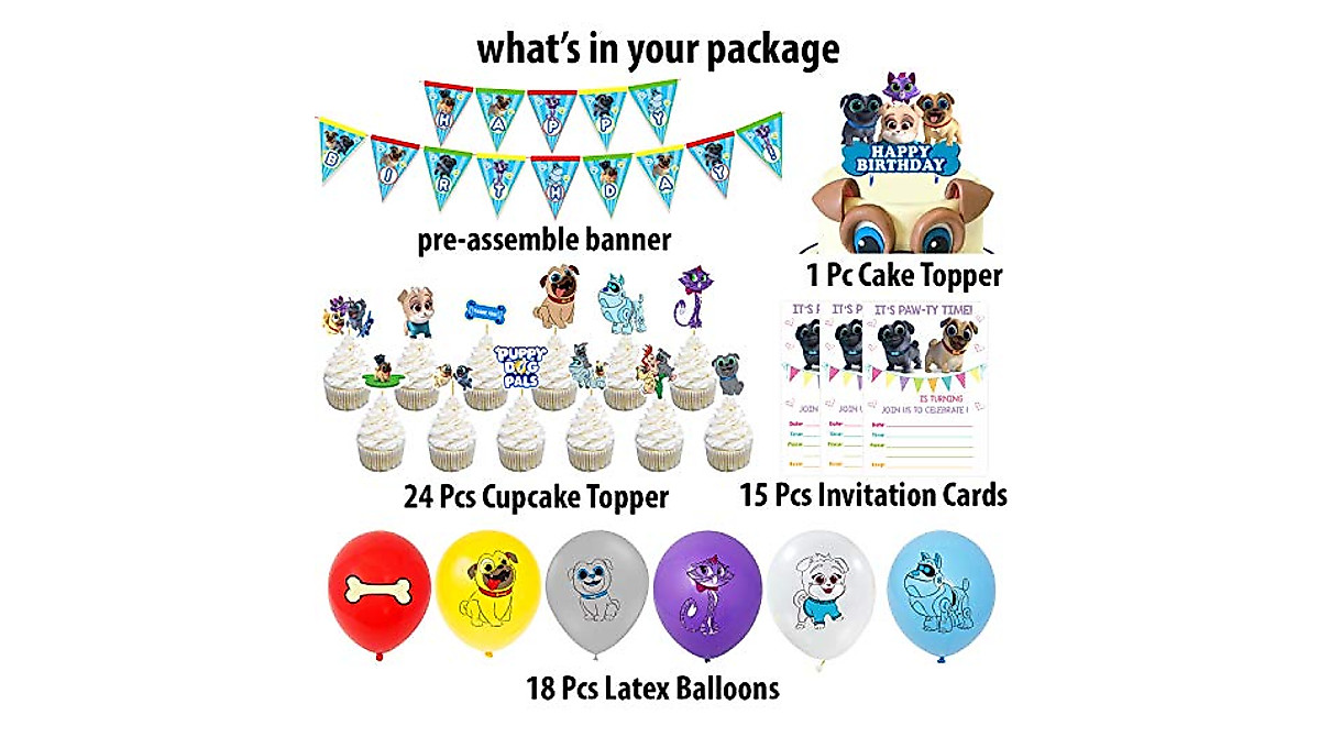 Nelton Puppy Birthday Party Supplies - Complete Set