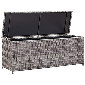GOTOTOP Extra Large Outdoor Storage Box Waterproof, Poly Rattan Deck Box for Patio Garden Furniture, Outdoor Cushion Storage, Pool Accessories and Toys, 47.2"x19.7"x23.6",Gray