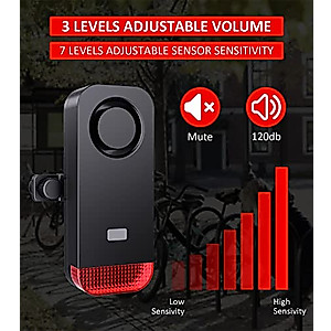 120db Anti Theft Alarm for Bike Motorcycle Ebikes Electric Scooter Bicycle: Car Motion Sensor Alarms with Control Remote Catalytic Converter Anti Theft Device Auto Security System Accessories