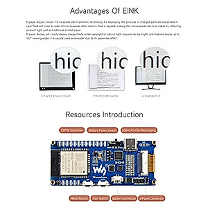 Waveshare 2.13inch E-Paper Cloud Module 250×122 Pixels with WiFi Connectivity Low Power Consumption Wide Viewing Angle