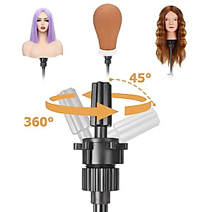 Pet Baby Mannequin Head Stand, Adjustable Wig Stand, Reinforced Metal Mannequin Head Stand for Cosmetology Hairdressing Training