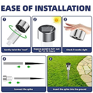 Cvosua Solar Outdoor Lights 12 Pack, Waterproof Outdoor Lights, Solar Garden Lights, Solar Powered Landscape Lighting for Pathway, Patio, Yard, Lawn, Walkway, Deck and Driveway